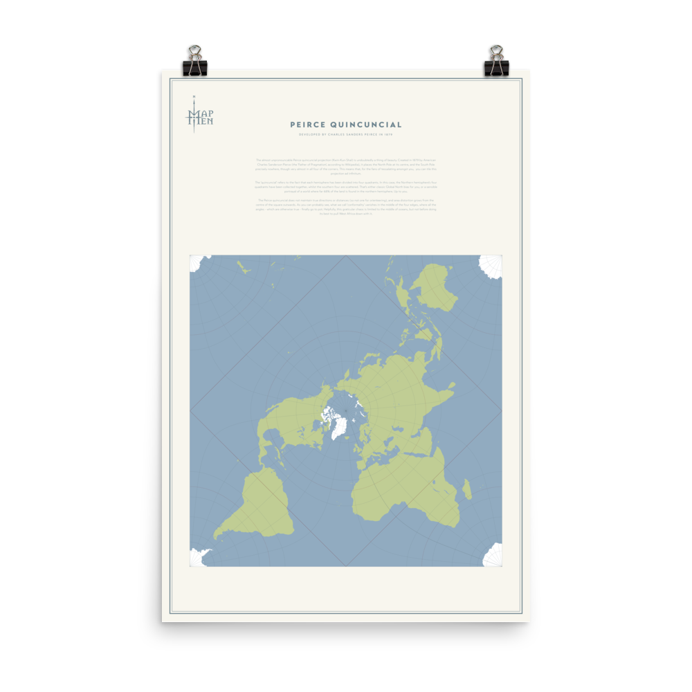 Map Men Poster - Peirce Projection – Map Men Merch